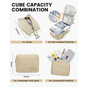 LOVEVOOK Large Travel Backpack for Women & Men, Carry on Backpack Airline Approved, TSA Personal Item Travel Bag fits 17" Laptop, 40L Waterproof Travel Essentials Sports Backpack with 3 Packing Cubes