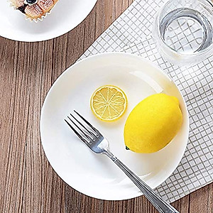 GagalU Fine Dinnerware Set,10 Piece Dinnerware Set, White Ceramics Dinner Set, 4.5 Inch Dinners Plates, 8 Inch Cereal Bowls Set, Service for 6