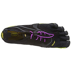 Vibram Women's FiveFingers, V-Run Running Shoe, Black/Yellow/Purple, 9-9.5 M US