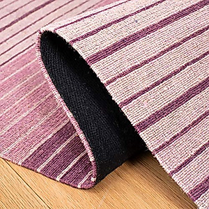 SAFAVIEH Marbella Collection Area Rug - 5' x 8', Lilac, Handmade Flat Weave Stripe Wool, Ideal for High Traffic Areas in Living Room, Bedroom (MRB281A)