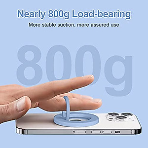 LOVE 3000 Magnetic Phone Ring Holder Stand for Magsafe 360° Rotation Phone Grip Cell Phone Ring Holder Finger Compatible with iPhone 14/13/12 All Smartphone Accessories with Metal Ring - Light Blue