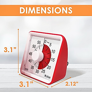 60 Minute Visual Silent Analog, Study Timer, Time Tool for Kids Classroom, Meeting Countdown, Kitchen Cooking Timer, Time Management Tool, Timer with Silent Operation, Colorful, Rectangle
