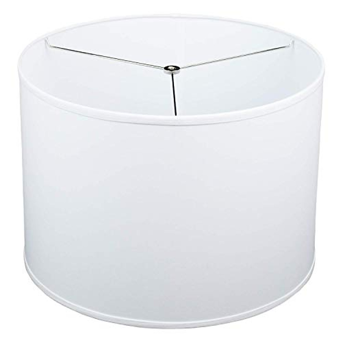 FenchelShades.com 18" Top Diameter x 18" Bottom Diameter 13" Height Cylinder Drum Lampshade USA Made (Linen White)