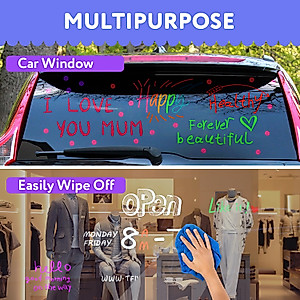 TFIVE White Liquid Chalk Markers - 2 Pack Bright Colors Erasable Chalk Marker Pens, Reversible Tip, Non-Toxic, for Chalkboards, Signs, Glass, Easy to use Chalk markers TF800