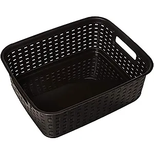 Sterilite Decorative Wicker-Style Short Weave Basket, Espresso | 12726P06