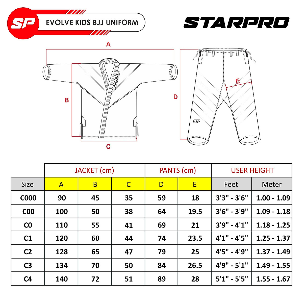 Starpro Evolve Kids Preshrunk Premium Jiu Jitsu,Childrens BJJ Gi - Many Sizes & Colors - Jujitsu Gi, BJJ Lightweight Gi, Jiu Jitsu Gi, Juijitsu Gi, Gi BJJ, BJJ Gi Junior