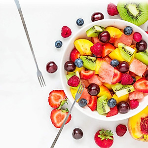 [JSeven] Long Handle Forks, Stainless Steel Dessert Forks, Fruits, Pickles Forks, Fancy Table Forks (12 Pcs)