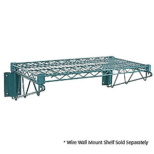 TrueCraftware 14” Single Shelf Support Direct Wall Bracket Green Epoxy Coated Iron- Wire Shelf Bracket for Pantry Kitchen Home Wire Wall Mount Shelf