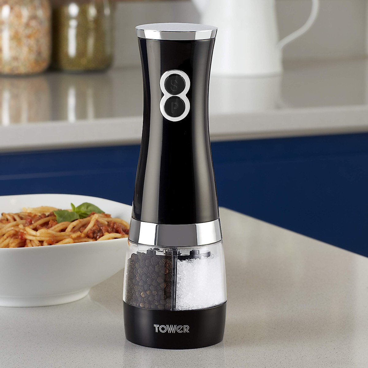 Tower Duo Electric Salt/Pepper Mill, Black