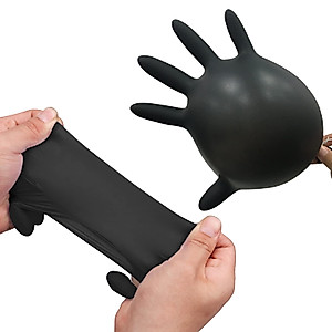 Wostar Black Nitrile Gloves Small 100pcs Powder Free Latex Free 4mil Nitrile Black Disposable Gloves