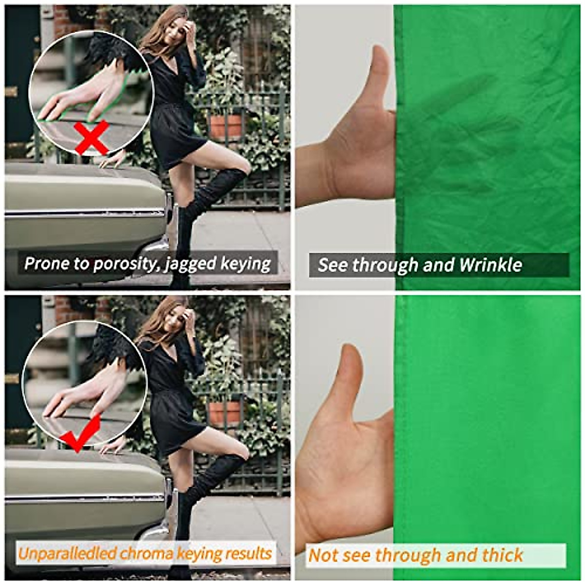 CIPAZEE Green Screen Backdrop - 8x10FT for Photoshoot Greenscreen Background for Photography Video Recording Photo Background Backdrop