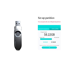 JIANGTECH USB Drive for PC and Android, Enctypted by Fingerprint, Support USB 3.0 (128GB)