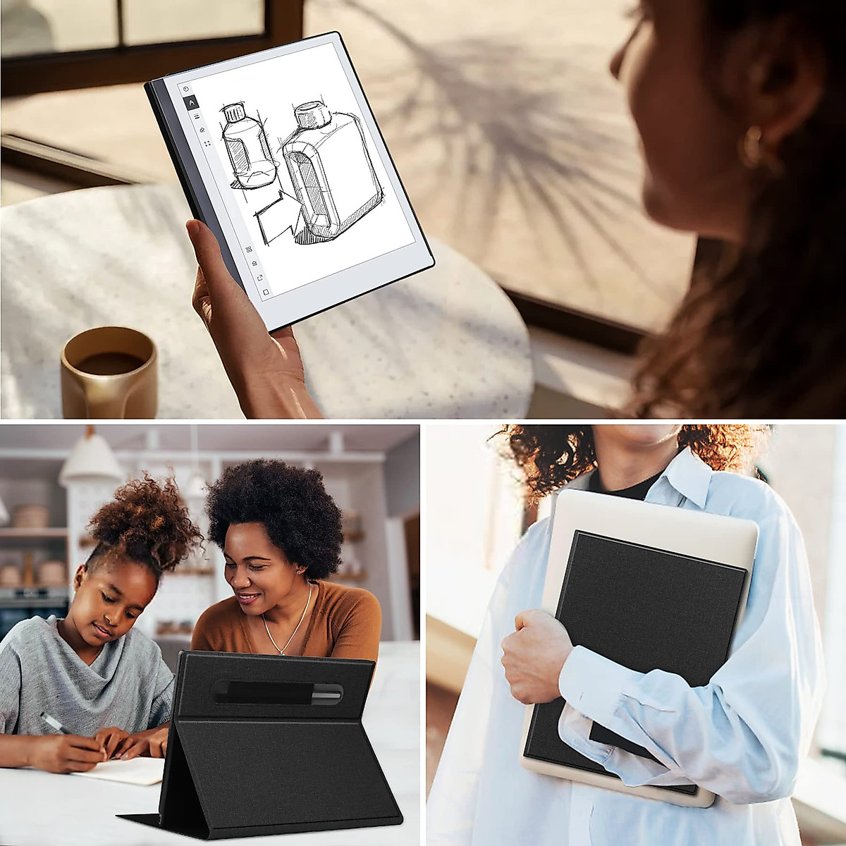 KuRoKo Case for Remarkable 2 Tablet Case, Slim Lightweight Stand Hard Back Shell Protective Cover with Pen Holder for Remarkable 2 Paper Tablet 10.3" 2020 Released,Black