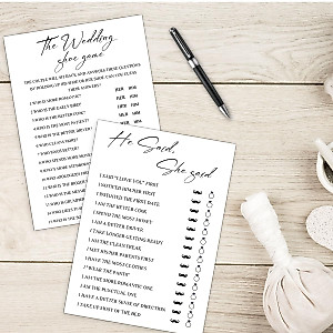 Bridal Shower Games Set - Wedding Shower Games for Guest, Bachelorette Party Ideas, Double Sided Game for Wedding Bridal Shower Engagement Bachelorette Anniversary Party