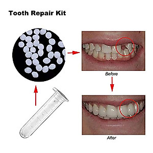 Gustum 3 Different Vampire Fangs Teeth with 1 Tube Teeth Pellets Adhesive, 3 pairs Fairy Pixie Elf Ears, Halloween Horror Party Cosplay Costumes Accessory Prop Decoration