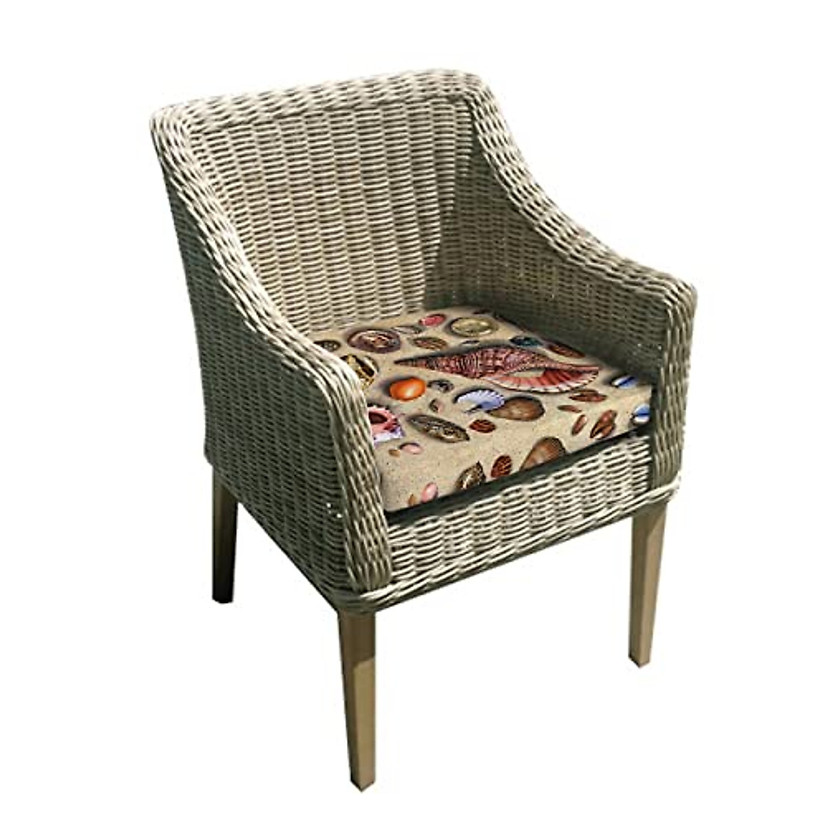 Summer Beach Outdoor Cushion Covers Waterproof Sofa Seat Cover, Retro Nautical Coastal Couch Shell Washable Patio Furniture Protector Couch Cushion Replacement for Chair 20"x18"x4", 2 Pack