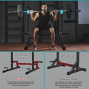 JX FITNESS Squat Rack, Barbell Rack, Bench Press Rack Push Up Multi-Function Weight Lifting Gym/Home Gym