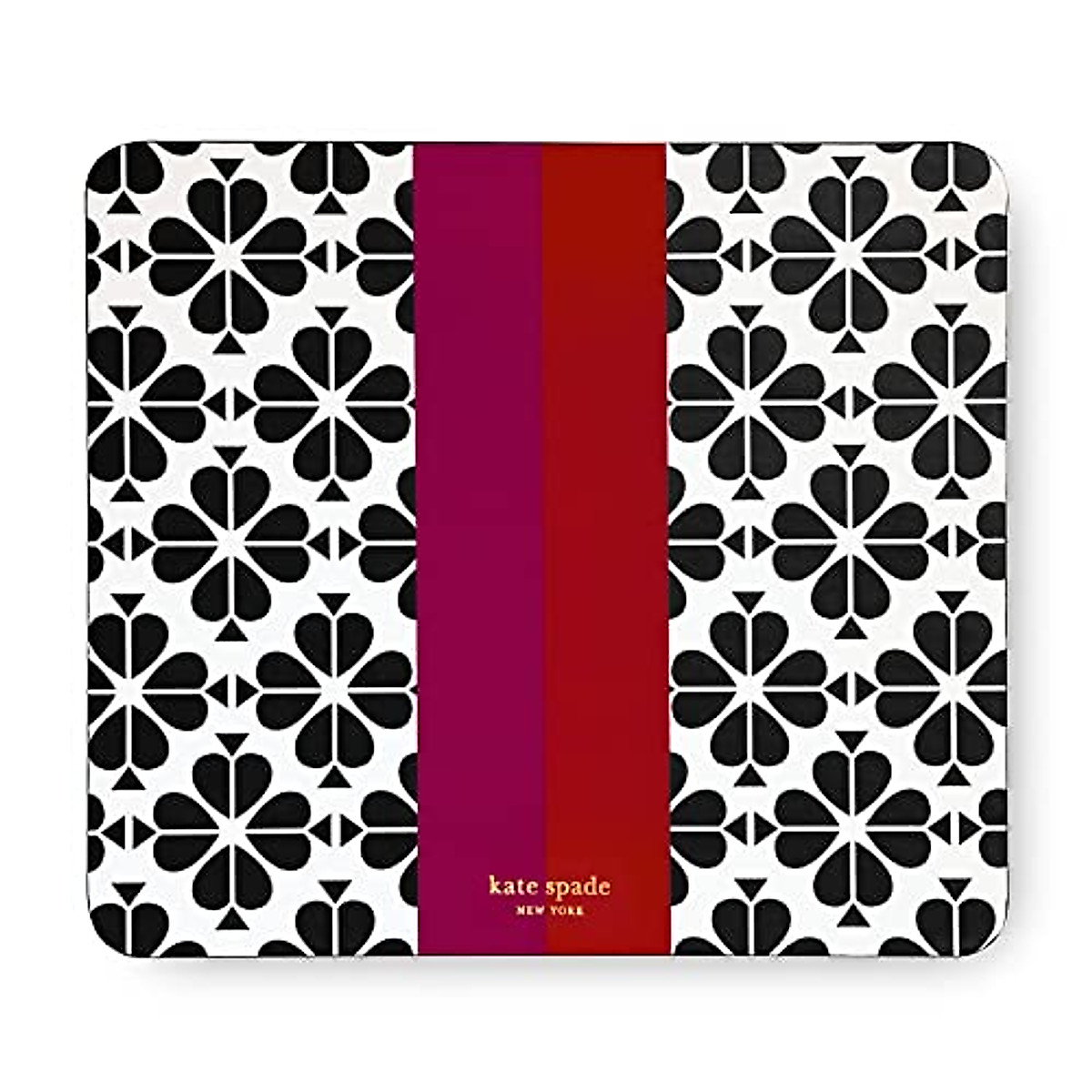 Kate Spade New York Leatherette Mouse Pad, 9" x 8" Mouse Mat with Non-Slip Back, Cute Mouse Pad for Office Desk, Spade Flower Stripe