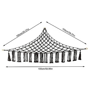 Exercise Ball Holder,Corner Hanging Storage Net or Hammock for Fitness Ball,Balance Ball Organizer, Yoga Ball Rack,Pregnancy Stability Ball Swiss Balance Ball for Yoga Studio and Gym Black, 150x100cm