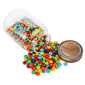 Bekith 2 Pack 42 FL OZ (1250ml) Glass Storage Jars with Wooden Lids, Glass Food Storage Container with Airtight Lid, Glass Pantry Canister for Beans, Rice, Sugar, Coffee and etc