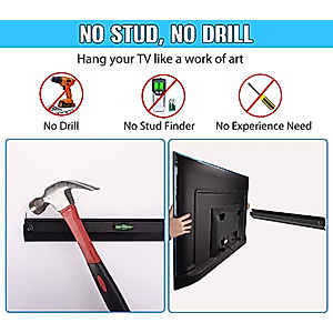 No Stud TV Mount for All Brand 22-55 Inch TVs, Universal Studless TV Drywall Mount Bracket for Flat Screen TVs Monitors, Low Profile, Loading Capacity 100lbs, Max Vesa 400 x 400mm