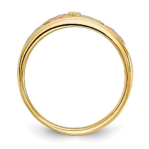 10K Tri Color Black Hills Gold Flower Ring Size 7
