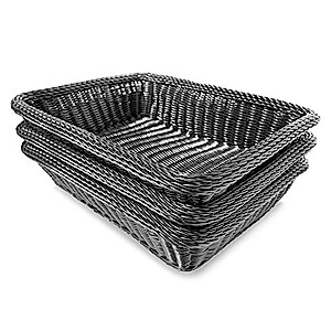 Colorbasket Rectangular Thick Trim Storage Basket, Large, Black