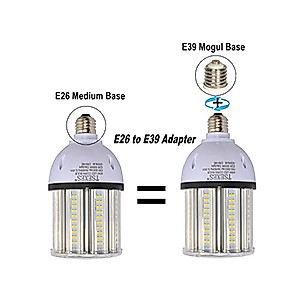 TSEXES 40W LED Bulbs 6000Lumen E26 Medium Base LED Corn Light Bulb 5000K Daylight,Equivalent 175W to 250W Metal Halide Bulb HID HPS Bulb for Indoor Outdoor Garage Workshop Warehouse Backyard