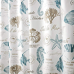 Lush Decor Blue 72 ' X 1 Harbor Life Shower Curtain, 72" x 72", Blue & Taupe, 72 in x 72