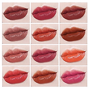 KISSIO Lipstick Set 12 Colors,Mini Matte Lipstick,Pill Lipstick Set,Waterproof Long Lasting Mini Capsules Lipstick,Travel Friendly,Cruelty Free,2.33 Oz