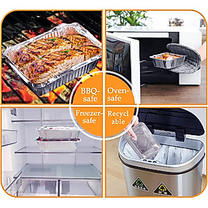 Tunpug 40 Pieces Christmas Foil Containers with Lids,9 Holiday Designs,7"x5"x2" Rectangular Treat Foil Containers,Disposable Cookie Tins Storage Pans for Winter Holiday Gift Giving Party Supplies