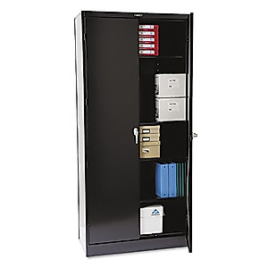 Tennsco 36 by 18 by 78-Inch Deluxe Steel Storage Cabinet with 4 Adjustable Shelves, Black