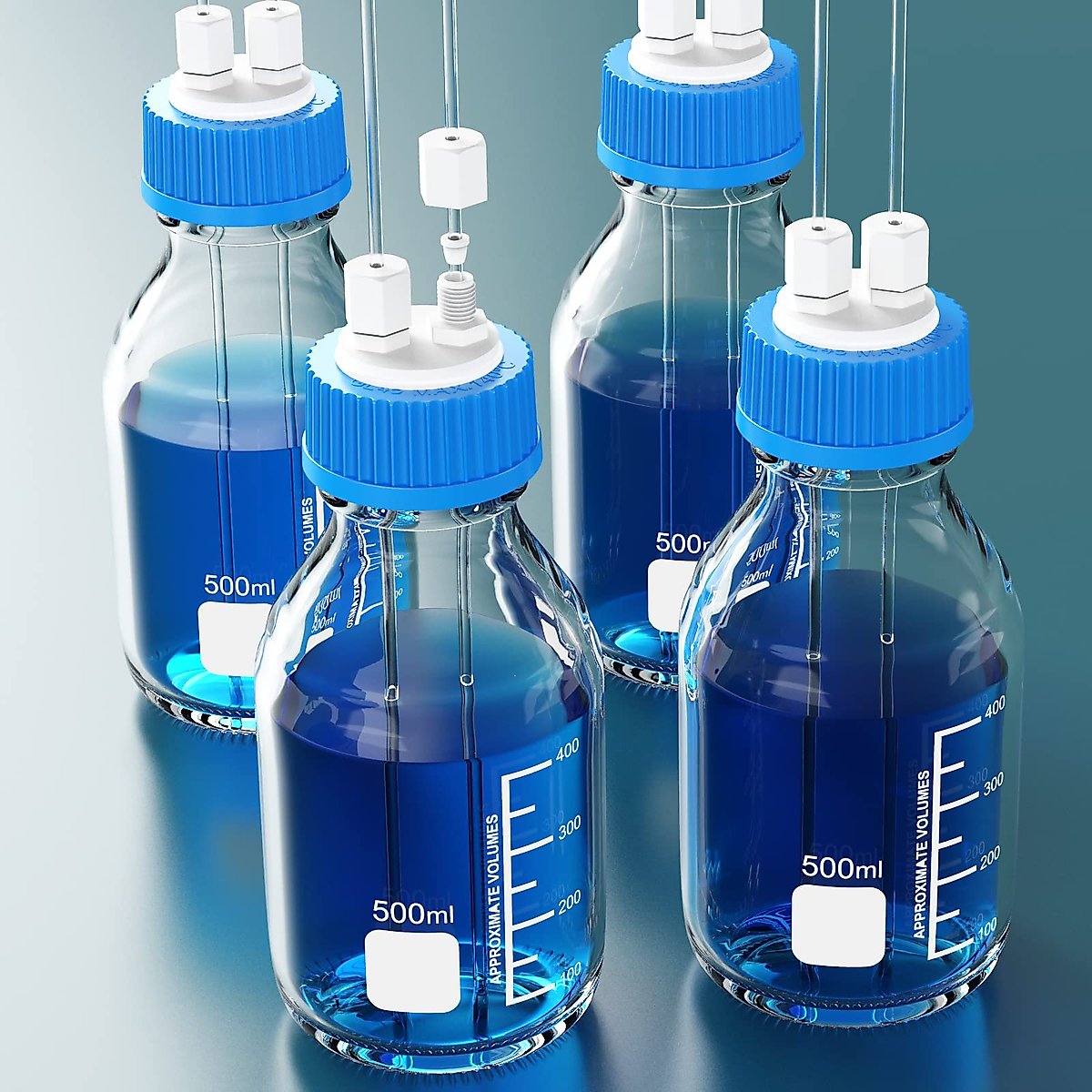 Multiple Distributor for Bottles GL45 Insert Made of PTFE,Liquid Chromatography Waste Cap,HPLC Solvent Delivery Caps,PP by ZHANXUBIO (1/8-2 Port)