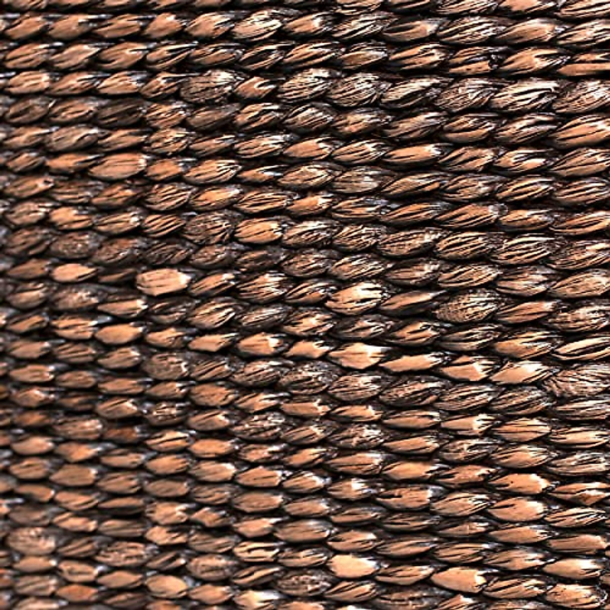 BirdRock Home Storage Cube Box with Lid - Brown Wash Seagrass - Hand Woven Container for Blankets Pillows - Sturdy Metal Frame