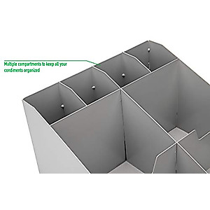 Mind Reader 8-Section Condiment Station, 8 Compartments, Silver