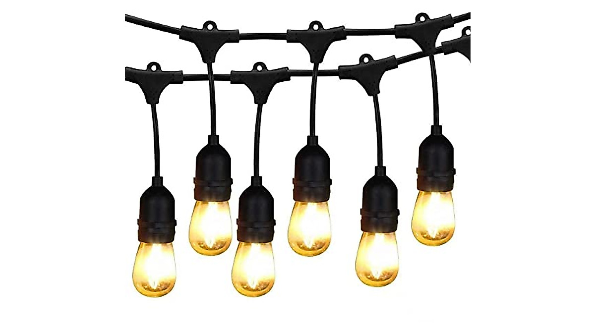 FRIXCHUR 49 FT Outdoor String Lights - Waterproof & Connectable