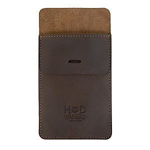 Hide & Drink, Rustic Pen Pocket Protector, Handmade from Full Grain Leather - Bourbon Brown