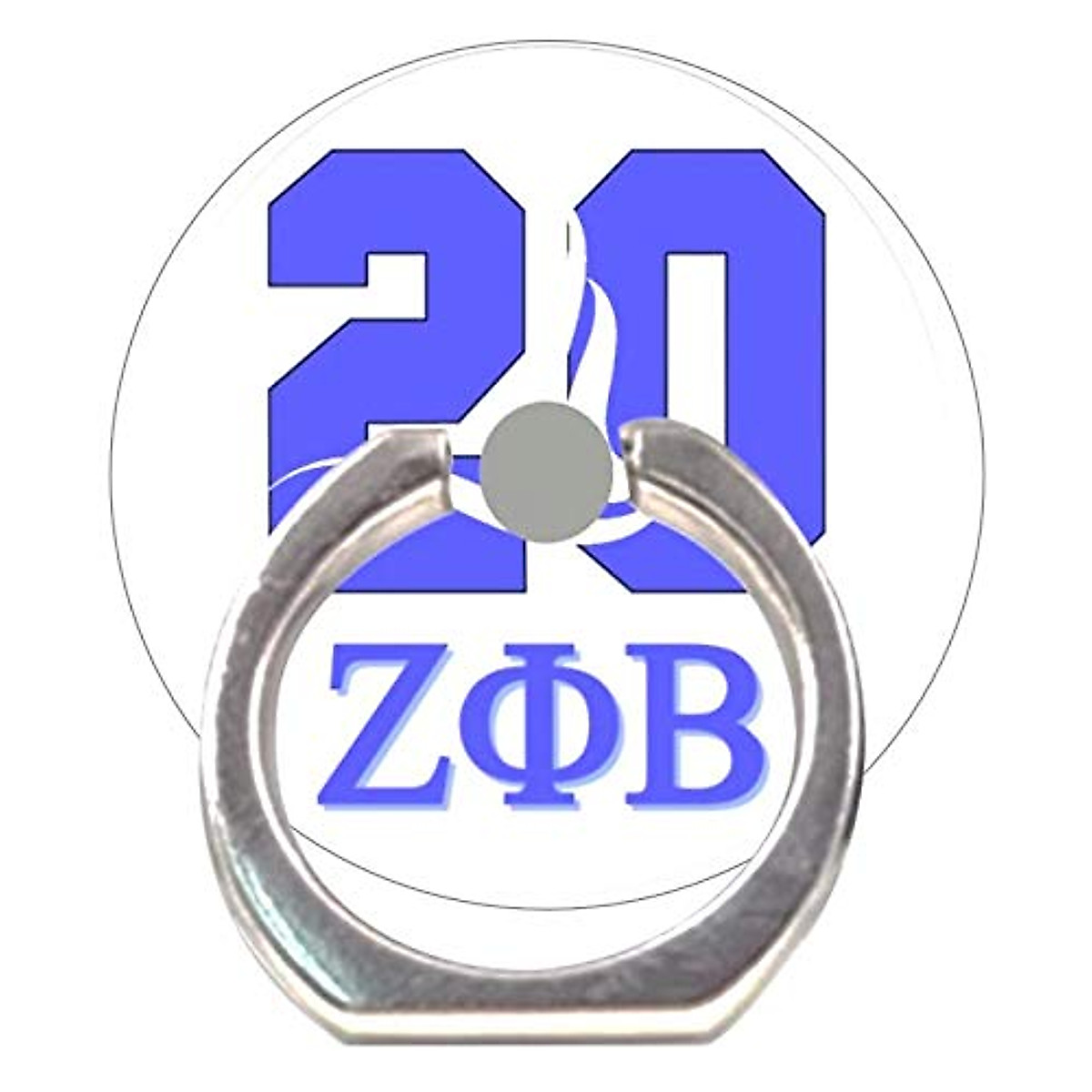 Royal Blue and White Zeta ZPB Sorority Cell Phone Ring Stand Finger Ring Holder 360° Rotation Phone Holder Ring Grip Compatible All Smartphones