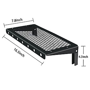 Sedesbon Floating Wall Shelves Set of 2, Black Floating Shelves,Wall-Mounted Bookshelf,Mesh Panel, Used in Living Room, Kitchen, Bathroom ，Garage,Folding with Hooks.