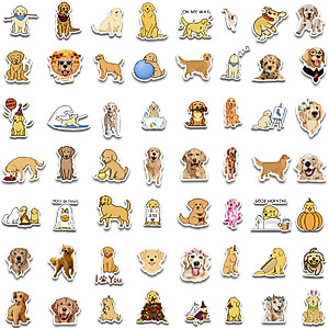 100 Pcs Golden Retriever Stickers| Vinyl Waterproof Stickers for Laptop,Computer,Phone,Skateboard,Hydro Flask,Water Bottles