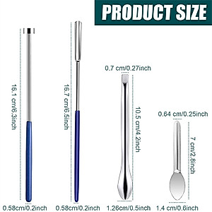 Capsule Filling Machine Kit Stainless Steel Micro Lab Scoop Laboratory Tiny Mixing Spatula for Powders Gel Cap Capsule Filler 4Pcs