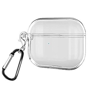 USTIYA Case for AirPods Pro Clear Protective Cover Transparent Key Chain Strap Protection Wireless Charging