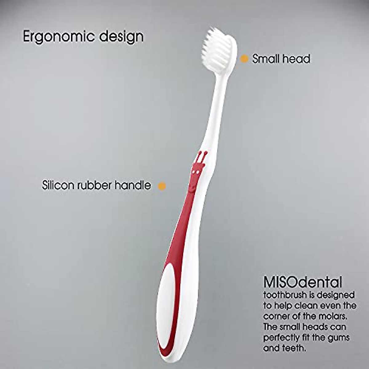MISOdental Advanced Manual Toothbrush for Children (All Slim 3-6), Soft Bristles, Small Head, Refreshing, 4 Pcs, Made in Korea, Included Protection Caps