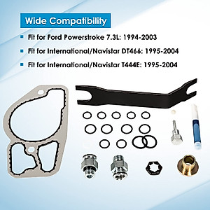 High Pressure Oil Pump HPOP Hoses Lines Kit & Crossover Line & Master Service Kit for Ford 7.3L Powerstroke Diesel engines F-series E-series Excursion 1999 2000 2001 2002 2003
