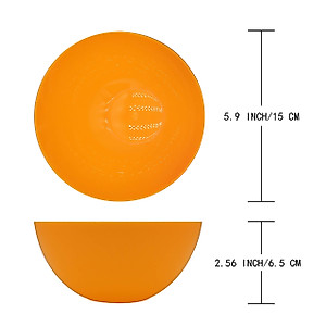 DLF. DONGLINFENG Plastic Bowls set of 12 - Unbreakable and Reusable 24oz/5.9 inch Plastic Cereal/Soup/Salad Bowls in4 Assorted Color | Dishwasher Safe, BPA Free