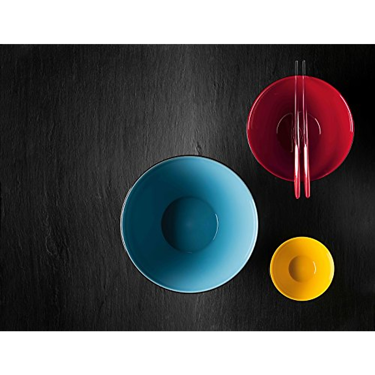 Guzzini My Fusion Large Bowl, BPA-Free Shatter-Resistant Acrylic, 9-3/4 inch Diameter, Ideal for Serving Main Dishes, Salads and Snacks, Grey, Yellow (Model: 281425141)