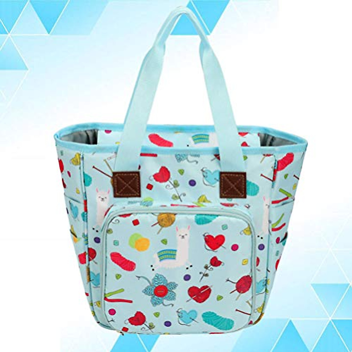 EXCEART Yarn Storage Knitting Bag Sewing Embroidery Project Handbag Crochet Hooks Knitting Needles and Accessories Organizer