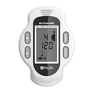 KLIQ MicroNome - Mini Rechargeable Digital Metronome - with Speaker (Digital Volume, Beat and Tempo Adjustment) Designed for use with Piano, Guitar, Saxophone, Flute, Violin, Drum (White)