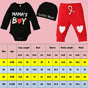 VAIZIQ Baby Boy Valentines Day Outfit Baby Boy Outfit New Round Neck Newborn Valentines Day Outfit Boy My First Valentines Day Baby Boy Outfit