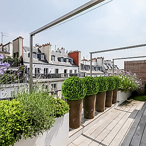 Sunnyglade 2 PCS 15.7 inch 3 Layers Artificial Plant Topiary Ball Faux Boxwood Decorative Balls for Backyard, Balcony,Garden, Wedding and Home Décor